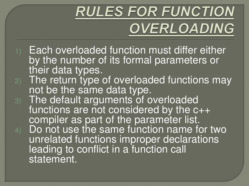 Function overloading