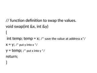 Function Overloading Call by value and call by reference | PPTX