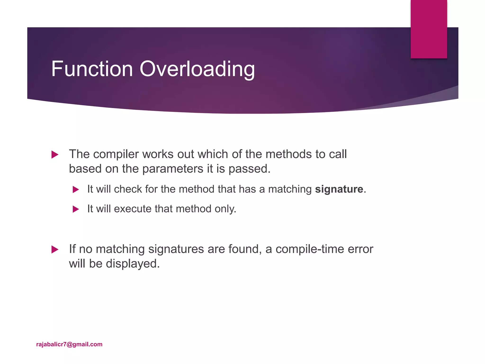Function overloading and overriding | PPT Function overloading and overriding | PPT