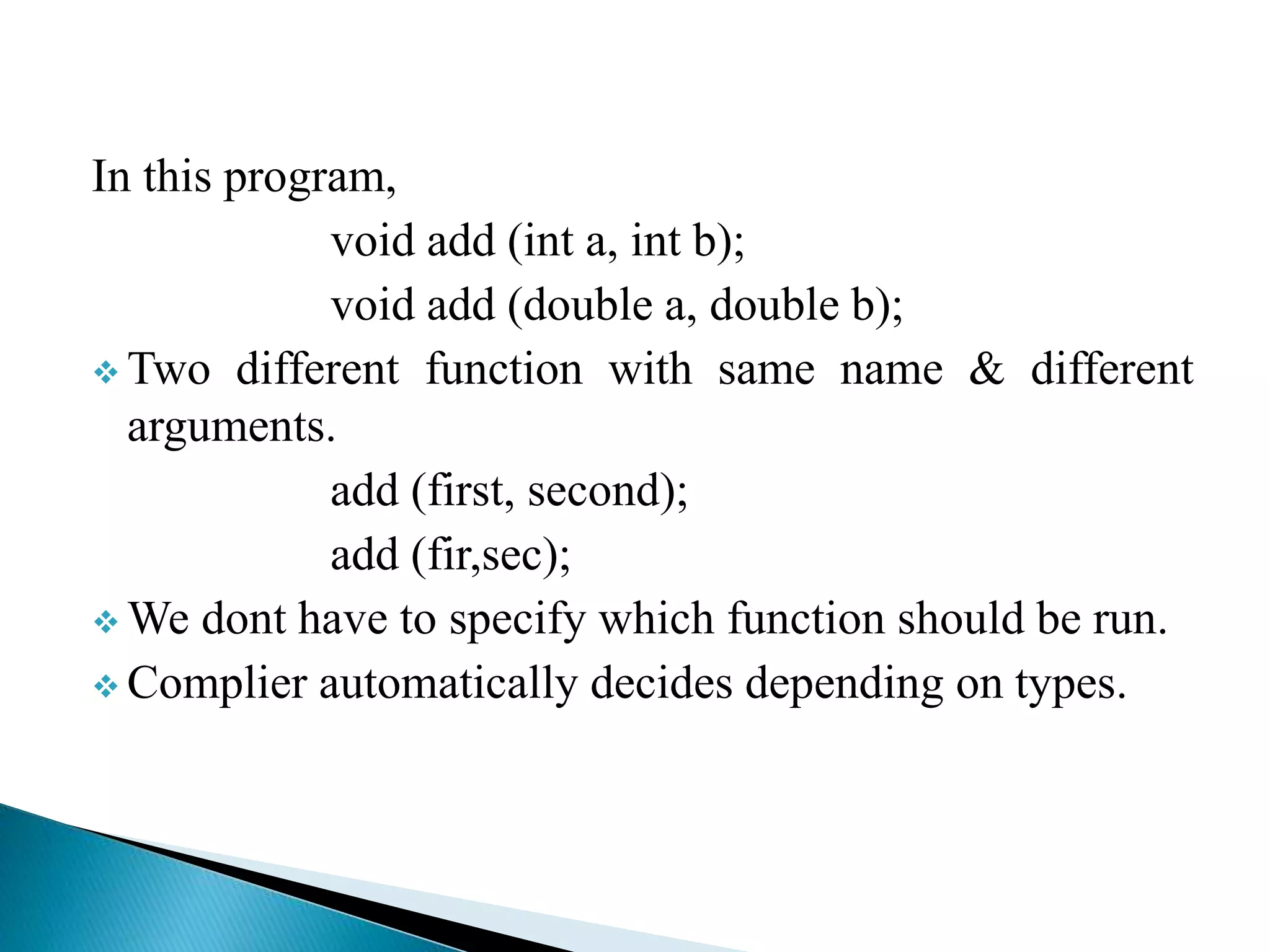 Function Overloading In C Ppt