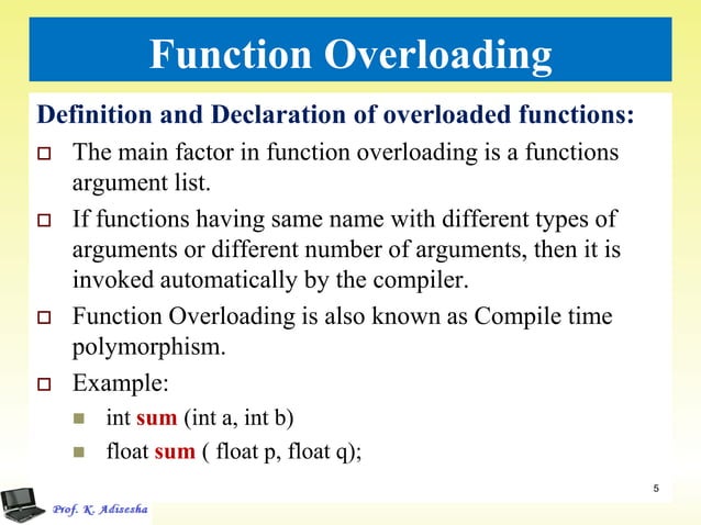 Function overloading ppt | PDF