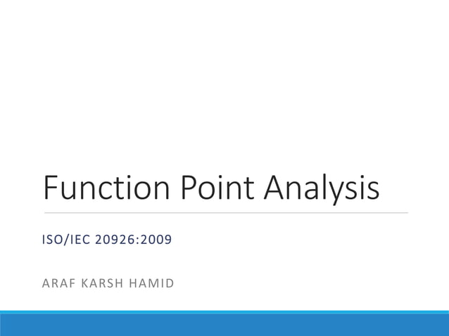 Function Point Analysis | PPTX
