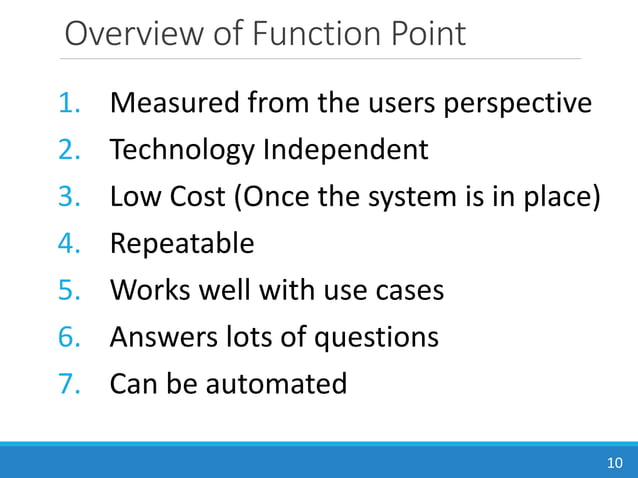 Function Point Analysis