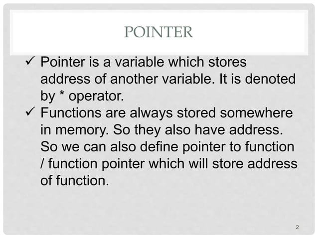 Function Pointer | PPTX Function Pointer | PPTX