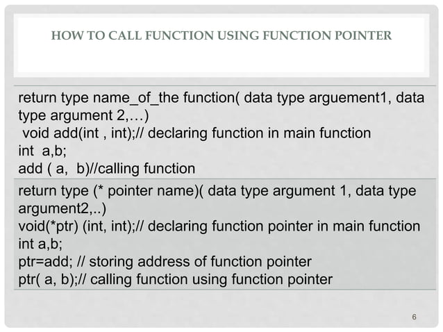 Function Pointer | PPTX