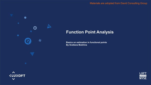 Overview of Function Points Analysis | PPT
