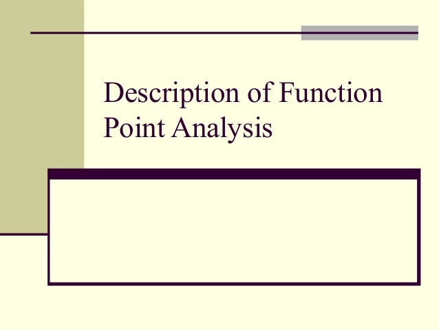 Function points analysis