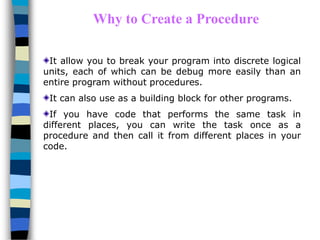 Function & procedure | PPTX