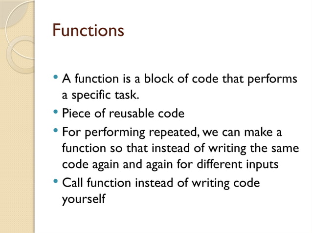 Functions Programming in Python Language | PPTX