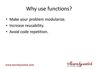 Functions | PDF | Web Development | Internet