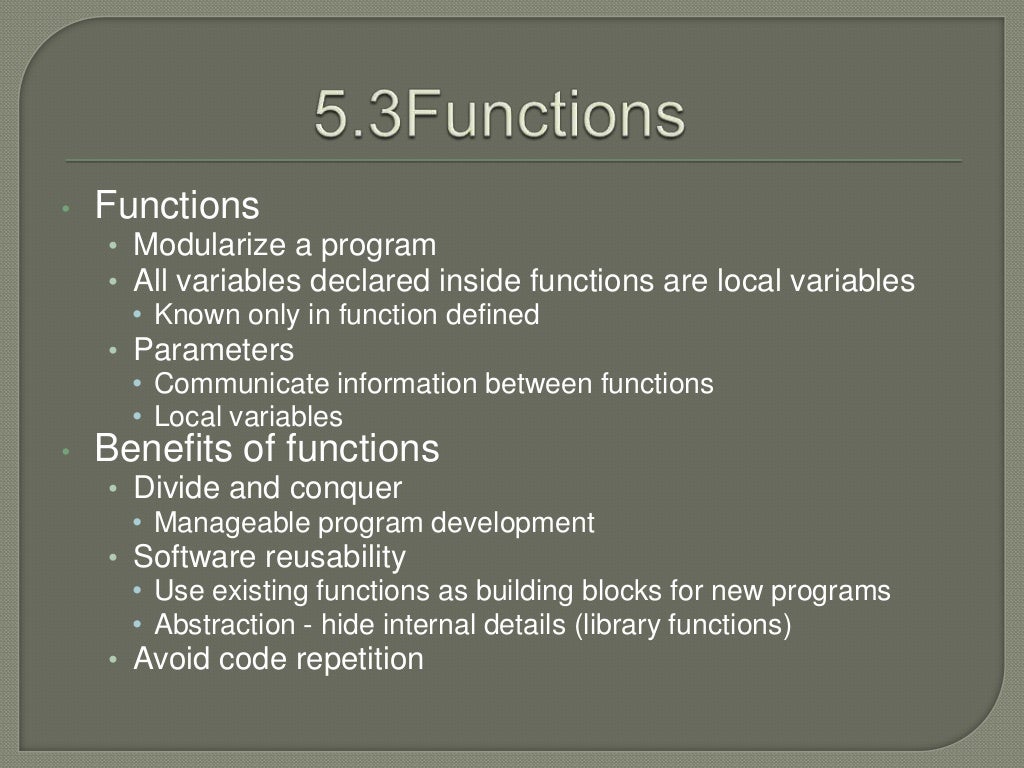Functions