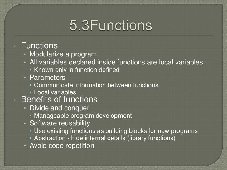 Functions