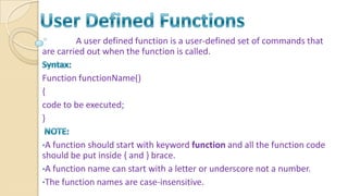PHP FUNCTIONS | PPTX