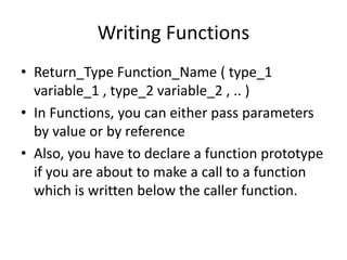 Lecture 4: Functions | PPT