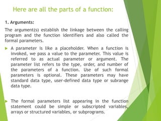 Functions | PPTX | Programming Languages | Computing
