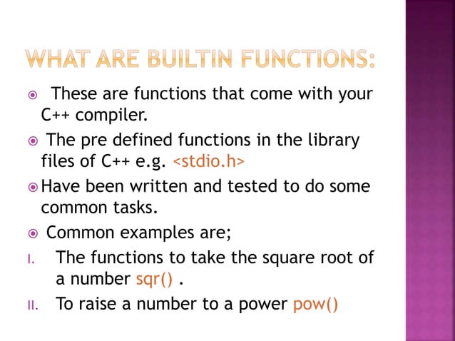 Builtin Functions and variables naming rules | PPTX | Programming Languages | Computing