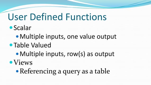 TSQL Functions (SQL Server) | PPTX