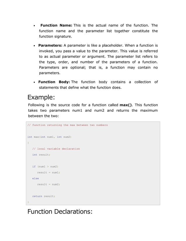 Functions | DOC | Programming Languages | Computing