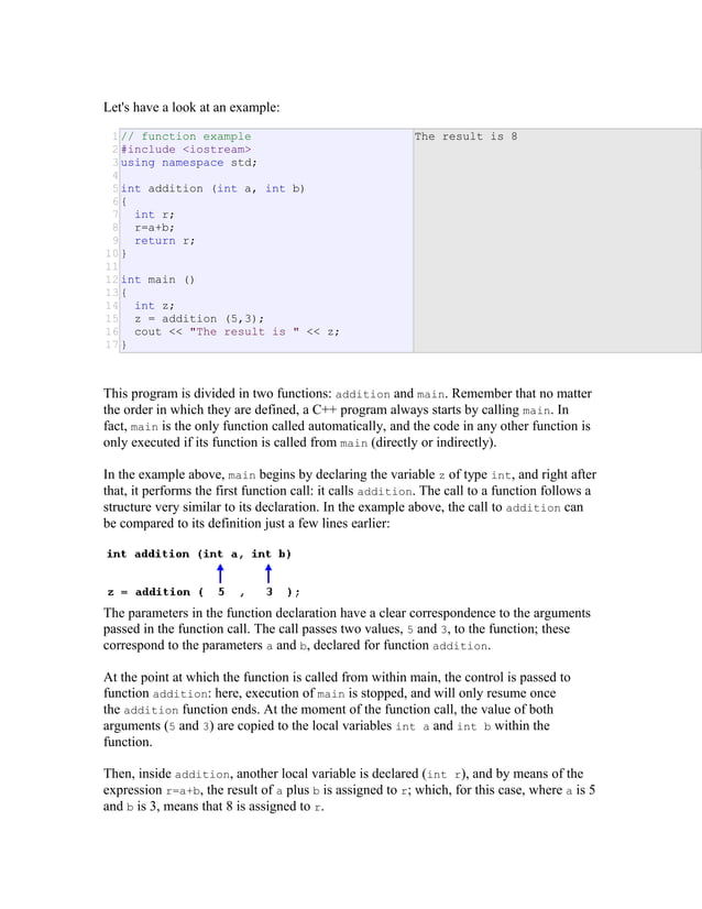 Functions | DOC | Programming Languages | Computing