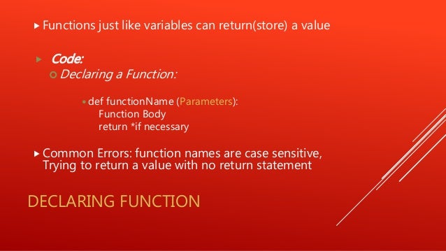 Functions