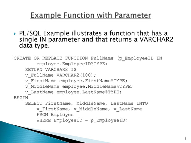 Function in PL/SQL | PPTX | Databases | Computer Software and Applications