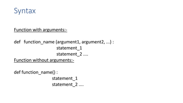 Functions In Python Ppt