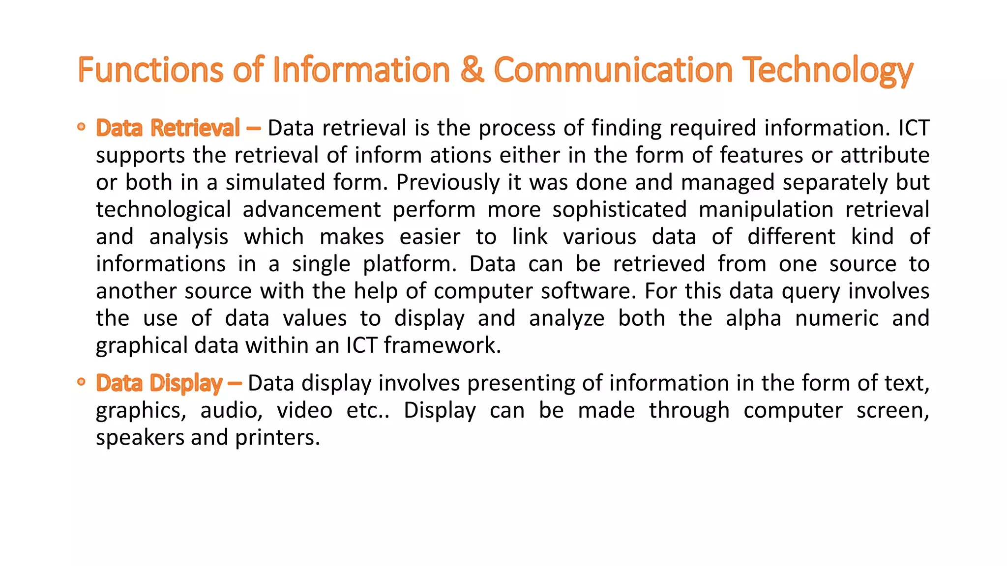 Functions, Need, Importance and application of ICT in Education | PPTX