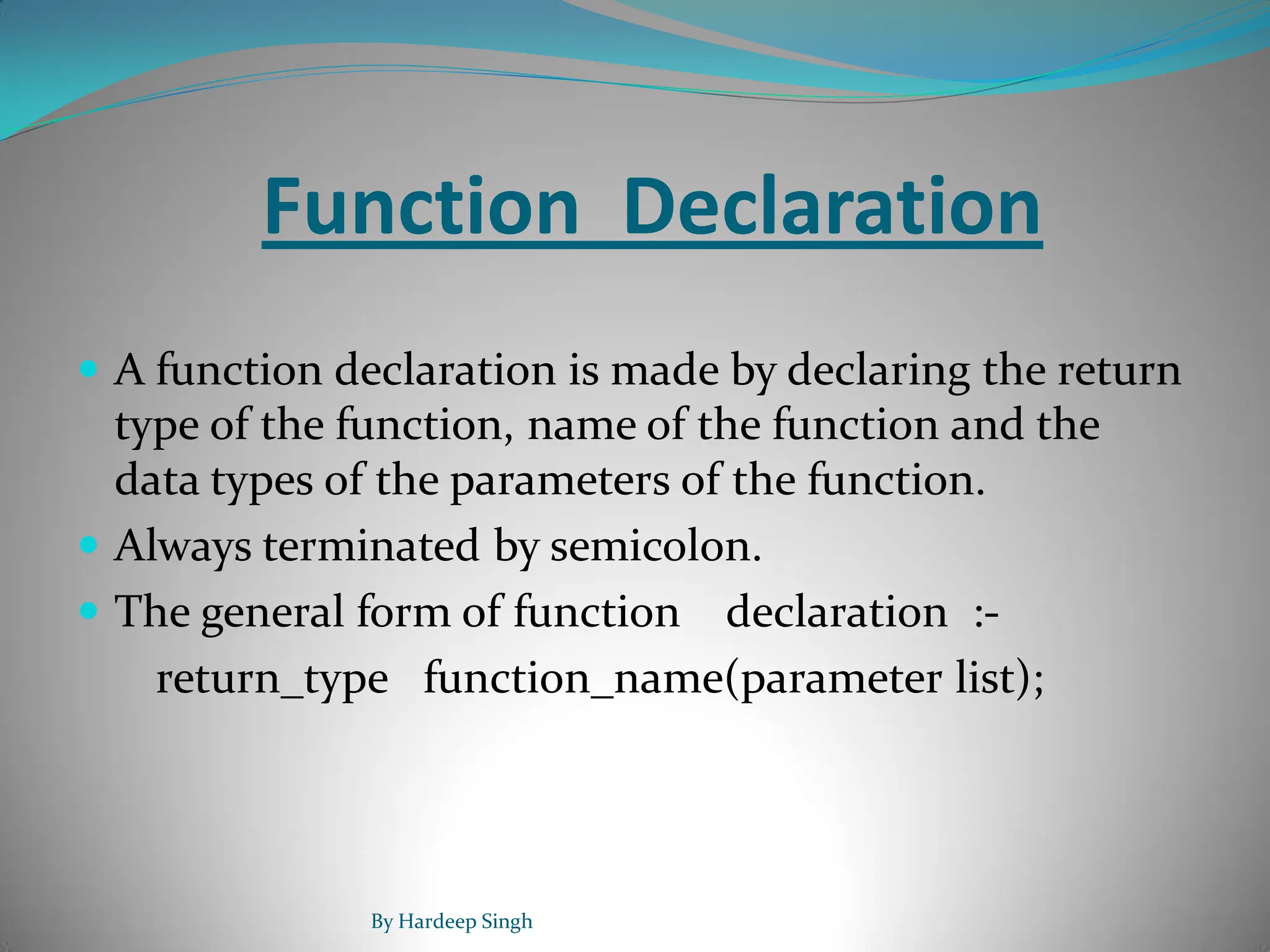 functions in c++ basic concept for students | PPT