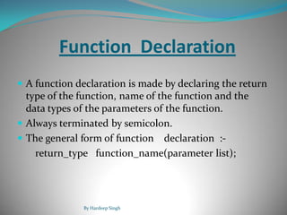 functions in c++ basic concept for students | PPT