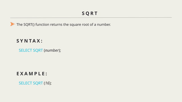 Built-Functions in MySqll (Advance Database System) | PPT