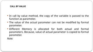 Detailed concept of function in c programming | PPT