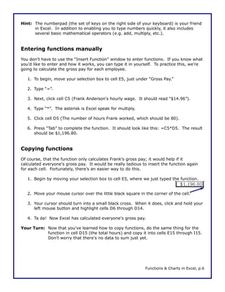 Functions and Charts in Microsoft Excel | PDF