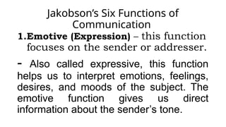 Oral Communication in Context Functions of Communication SHS Grade 11 ...