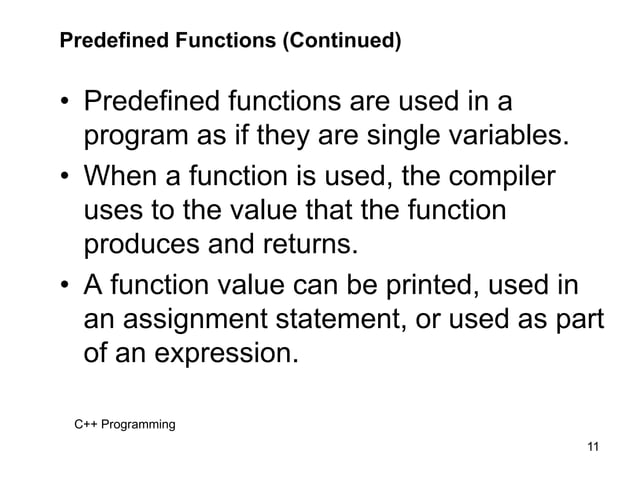 Programming For Engineers Functions Part 1 Pptx