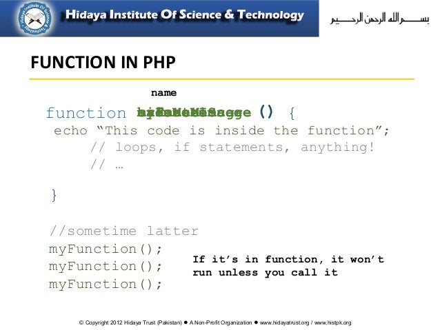 Functions In Php