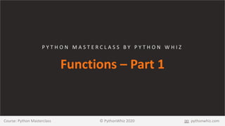 Python Functions 1 | PPTX | Web Development | Internet