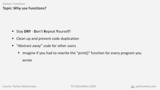 Python Functions 1 | PPTX | Web Development | Internet