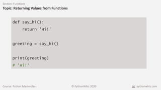 Python Functions 1 | PPTX | Web Development | Internet