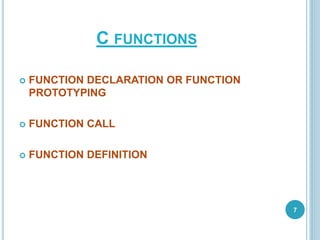 C FUNCTIONS | PPT | Web Development | Internet