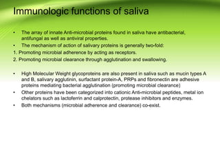 Functions of Saliva.pptx | Dental Health | Diseases and Conditions
