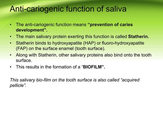 Functions of Saliva.pptx | Dental Health | Diseases and Conditions