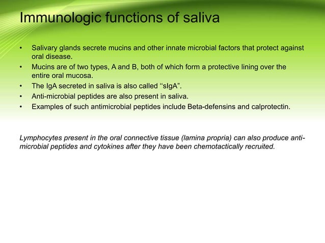 Functions of Saliva.pptx | Dental Health | Diseases and Conditions