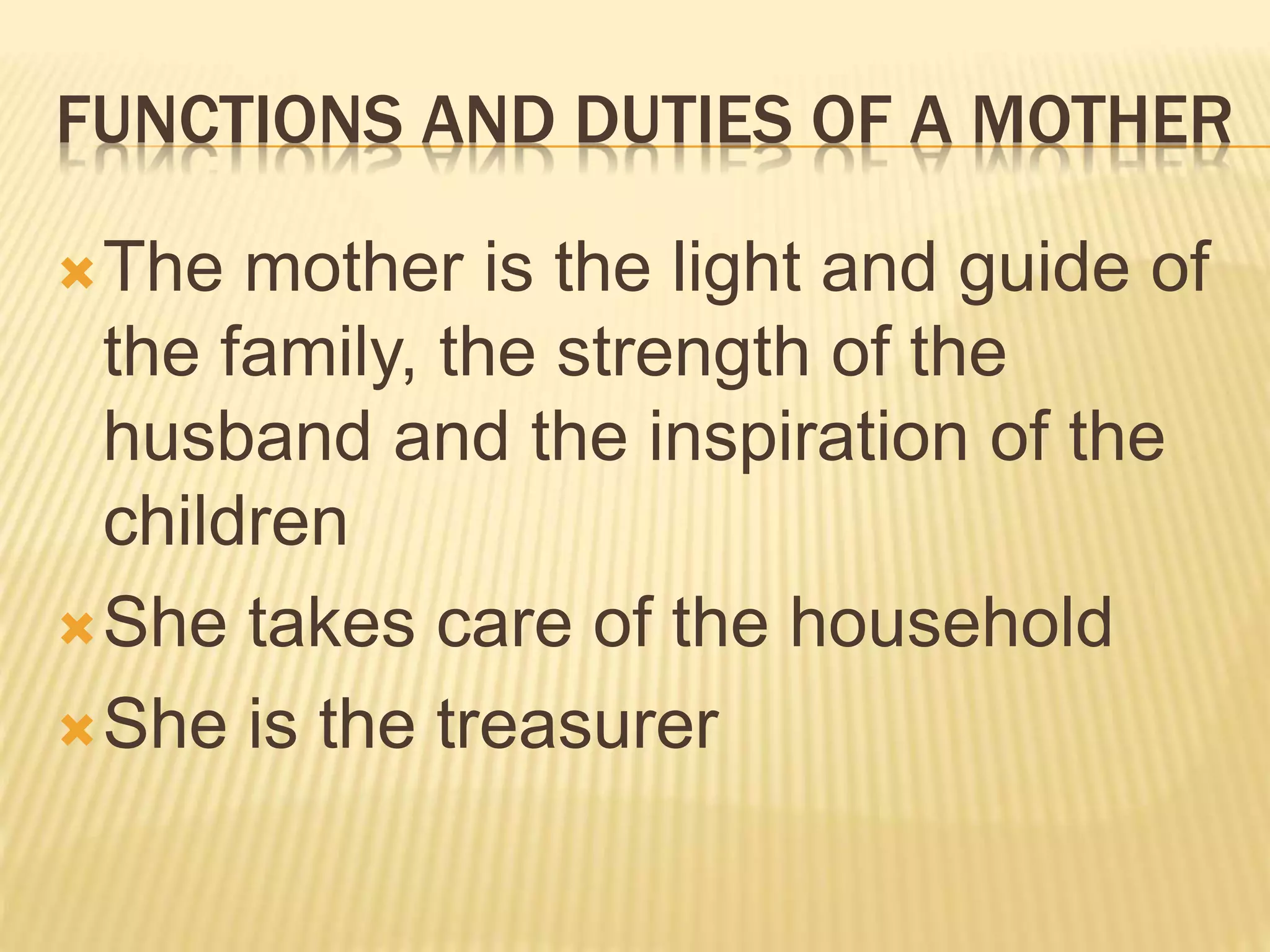 Functions and Duties of Family Members | PPTX
