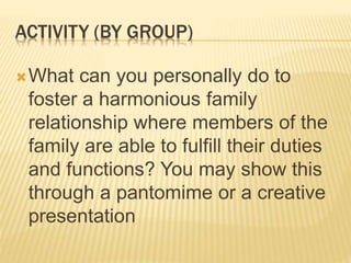Functions and Duties of Family Members | PPTX