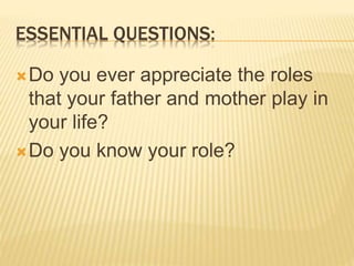 Functions and Duties of Family Members | PPTX