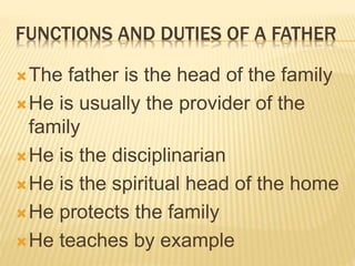 Functions and Duties of Family Members | PPTX