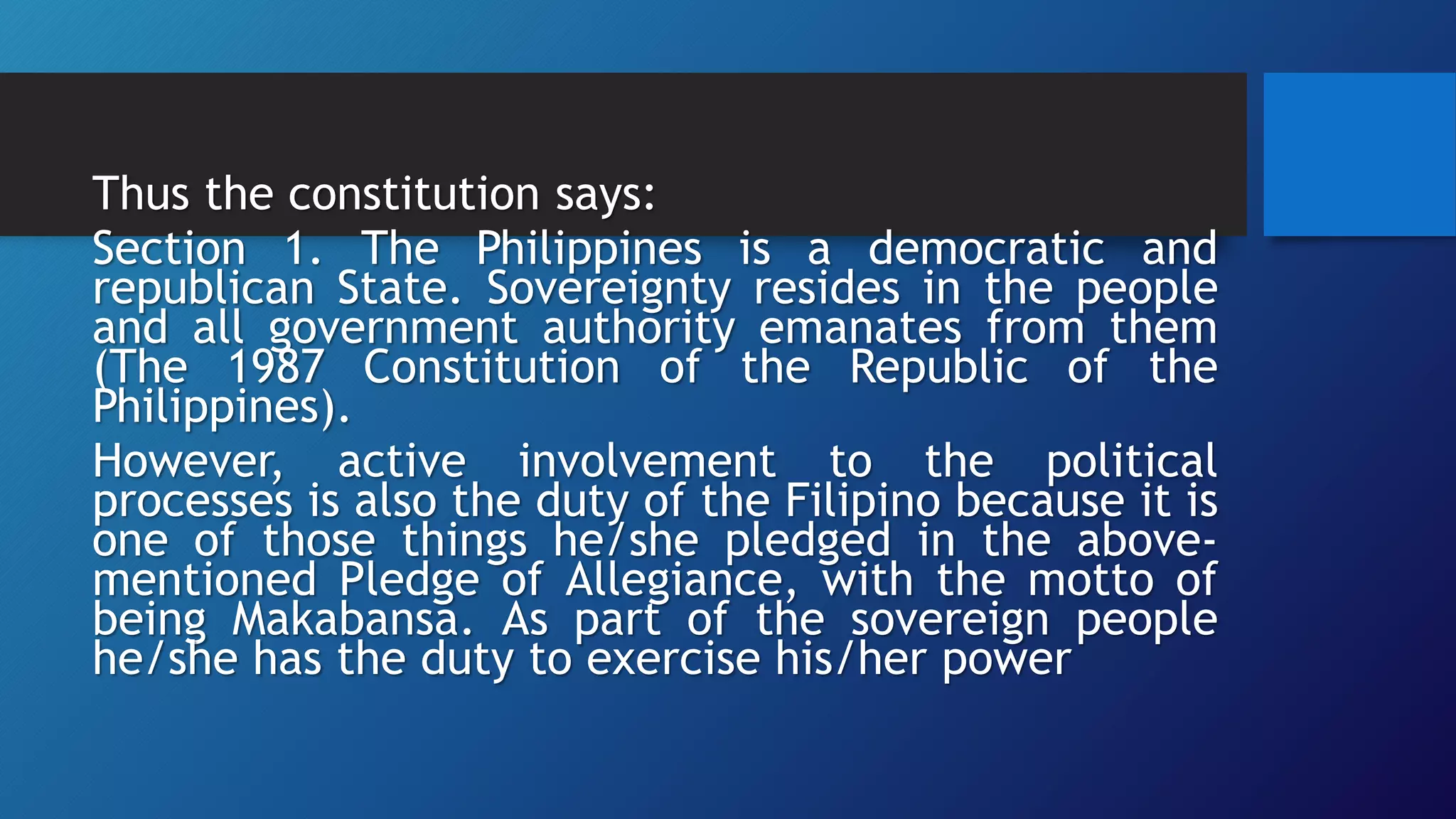 Functions and duties of filipino citizen | PPTX