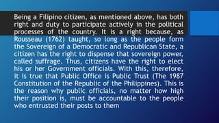 Functions and duties of filipino citizen | PPTX