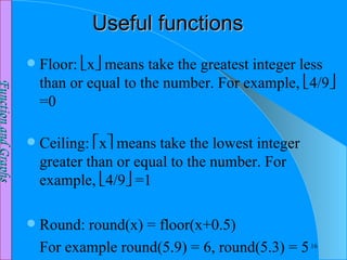 Functions and graphs | PPS