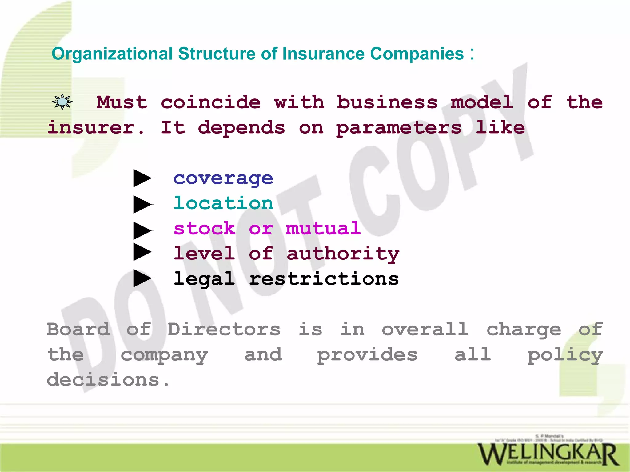 Functions and Organisations of Insurance | PDF